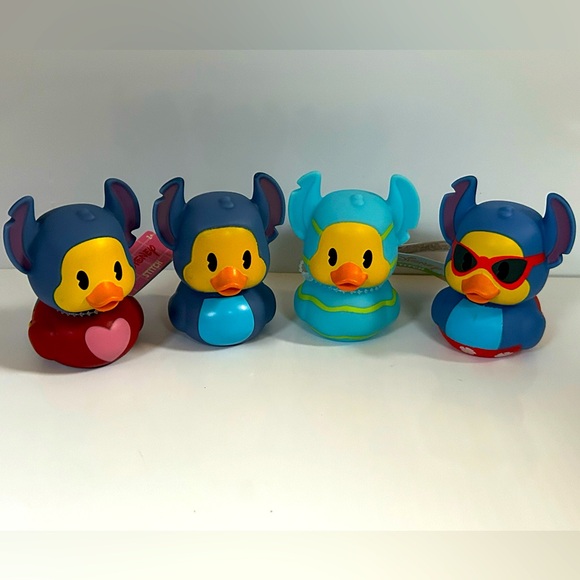 Disney | Toys | New Disney Stitch Rubber Duck Set Includes 4 Rubber ...